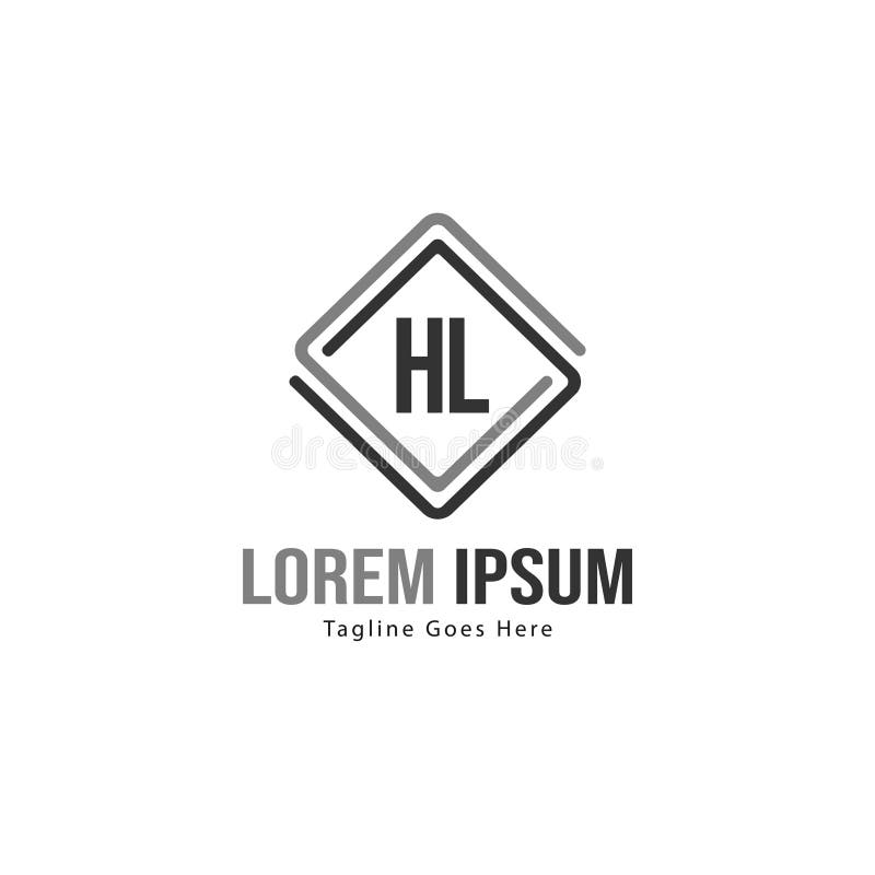 Initial HL Logo Template with Modern Frame. Minimalist HL Letter Logo ...