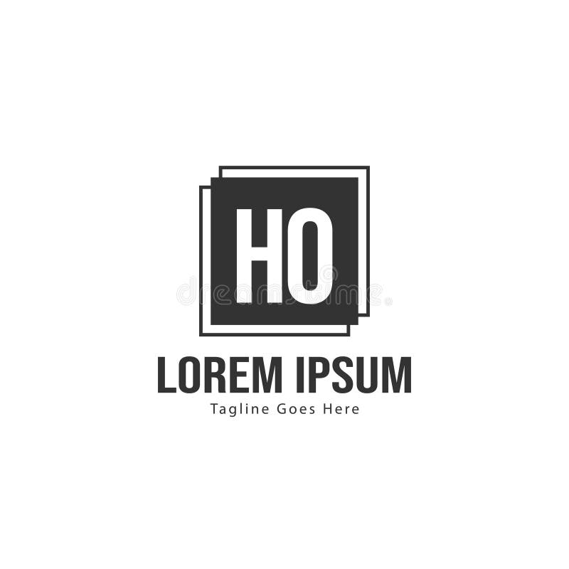 Initial HO Logo Template with Modern Frame. Minimalist HO Letter Logo ...