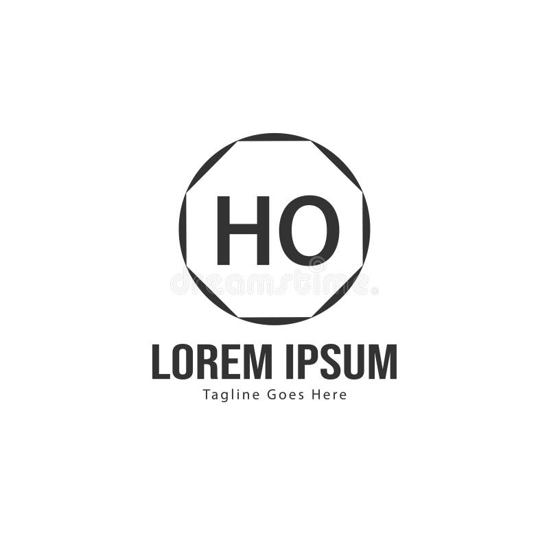 Initial HO Logo Template with Modern Frame. Minimalist HO Letter Logo ...