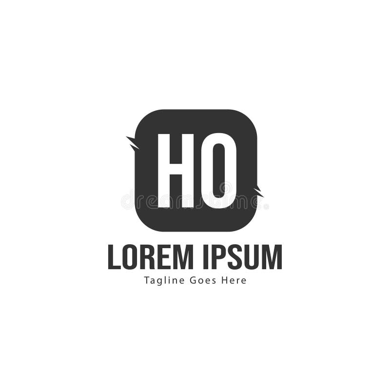 Initial HO Logo Template with Modern Frame. Minimalist HO Letter Logo ...