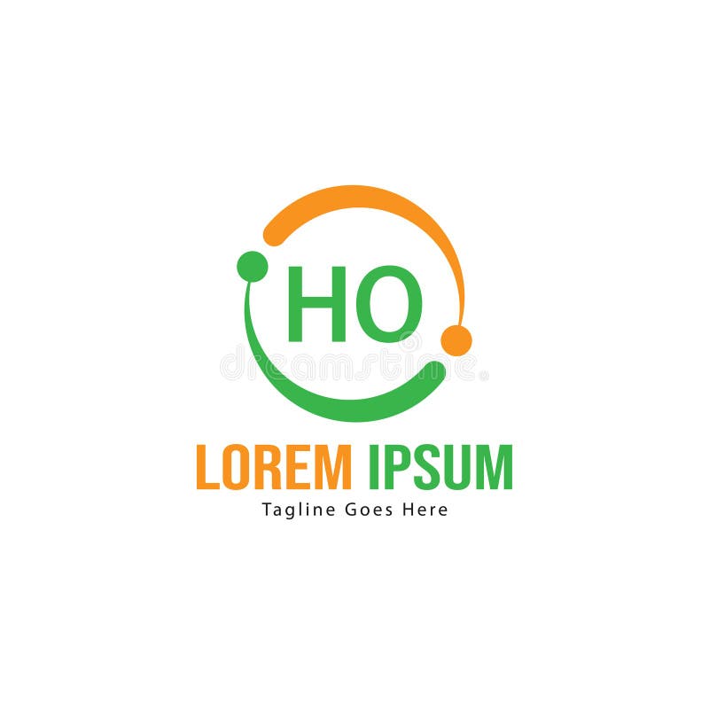 Initial HO Logo Template with Modern Frame. Minimalist HO Letter Logo ...