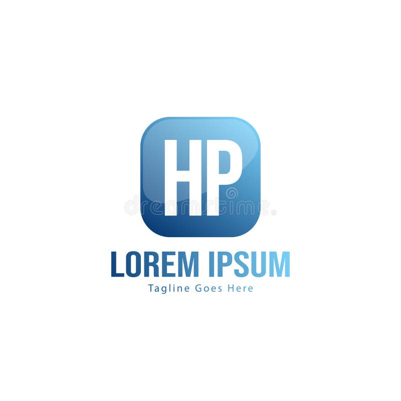 Initial HP Logo Template with Modern Frame. Minimalist HP Letter Logo ...