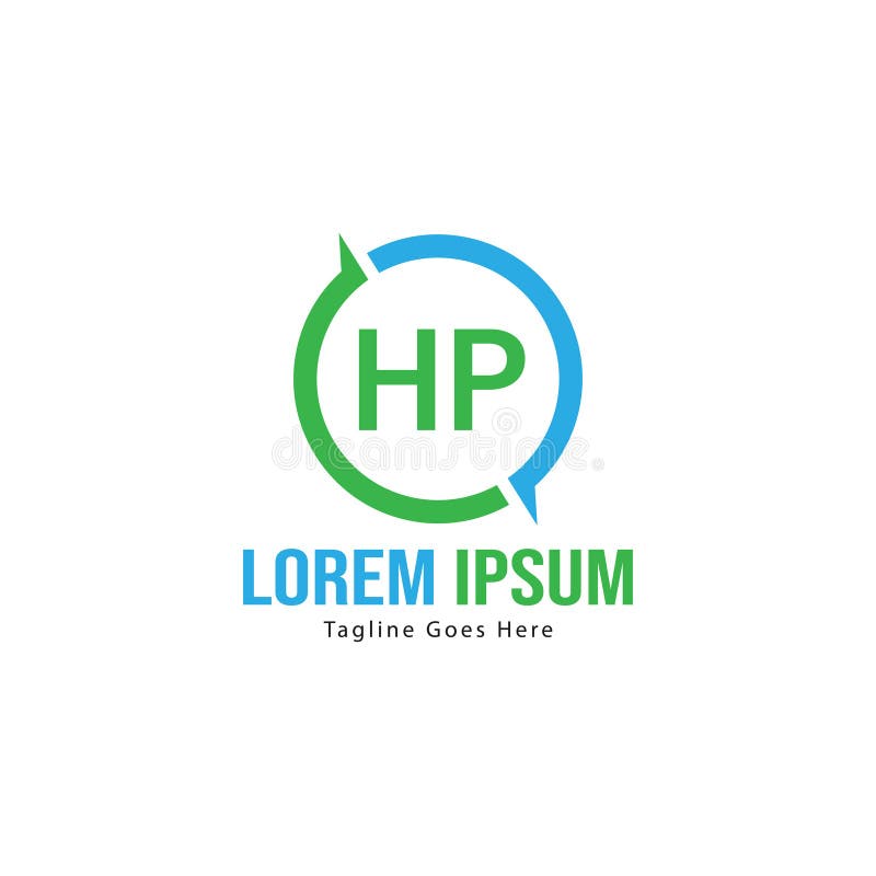 Initial HP Logo Template with Modern Frame. Minimalist HP Letter Logo ...