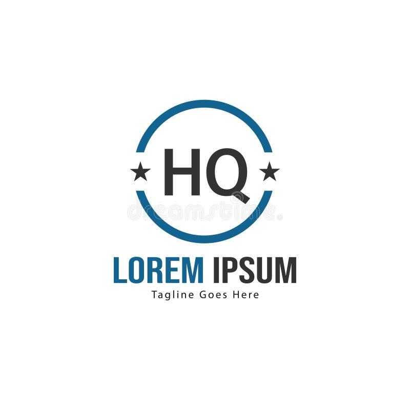 Initial HQ Logo Template with Modern Frame. Minimalist HQ Letter Logo ...