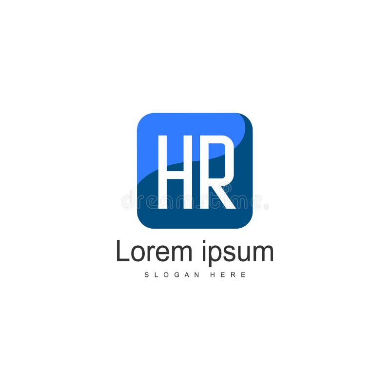 Initial HR Logo Template with Modern Frame. Minimalist HR Letter Logo ...