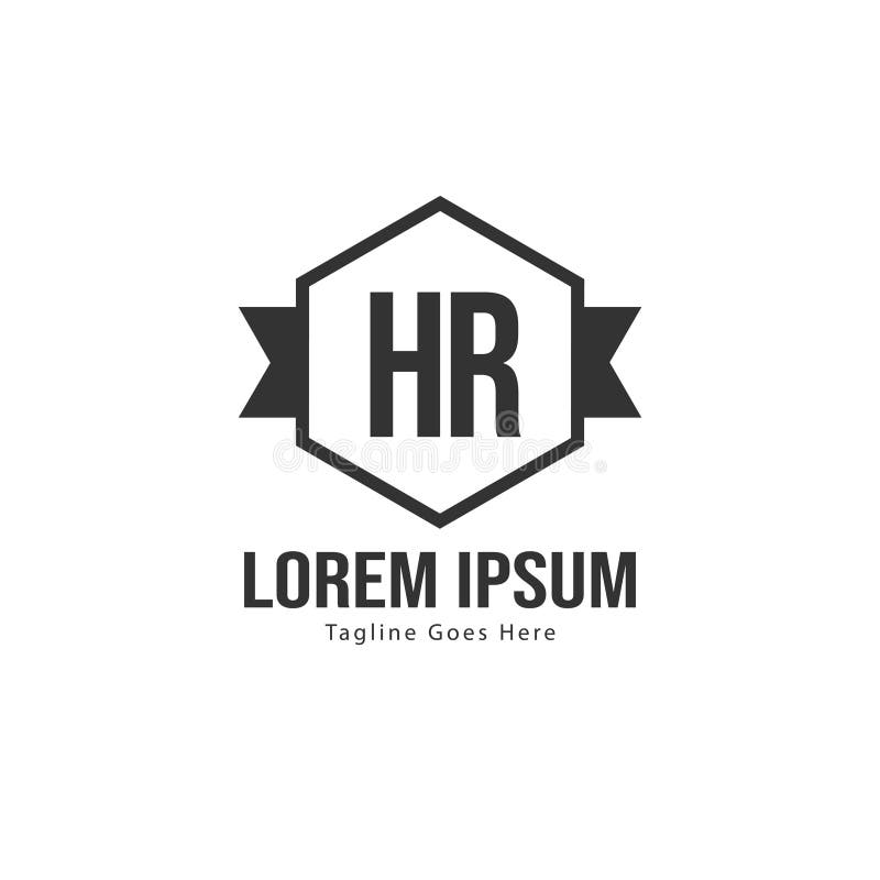 Initial HR Logo Template with Modern Frame. Minimalist HR Letter Logo ...
