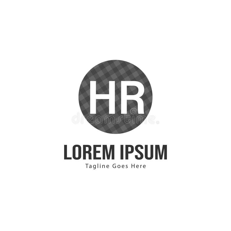 Initial HR Logo Template with Modern Frame. Minimalist HR Letter Logo ...
