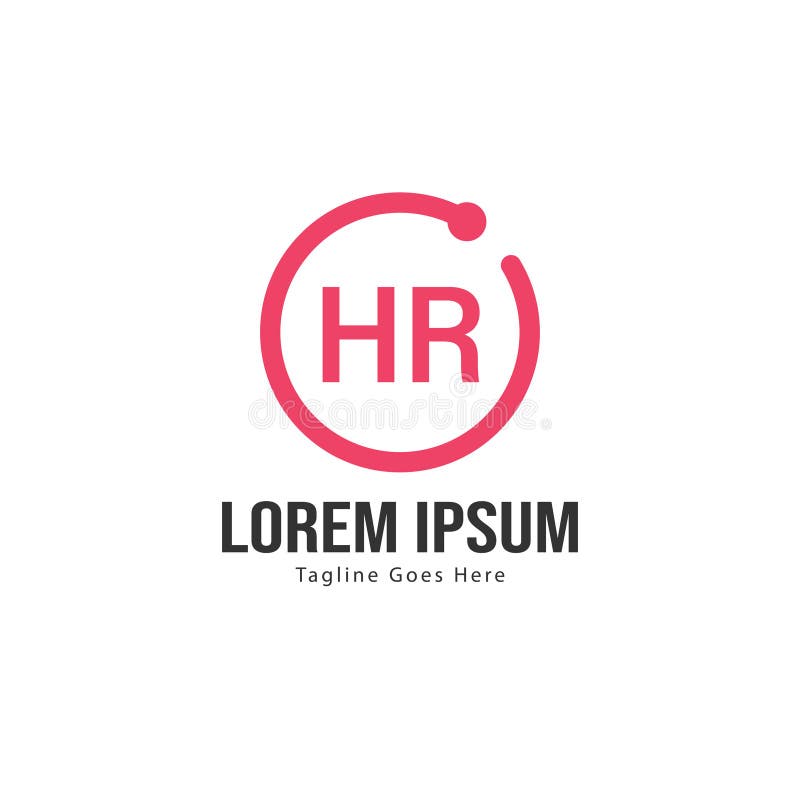 Initial HR Logo Template with Modern Frame. Minimalist HR Letter Logo ...