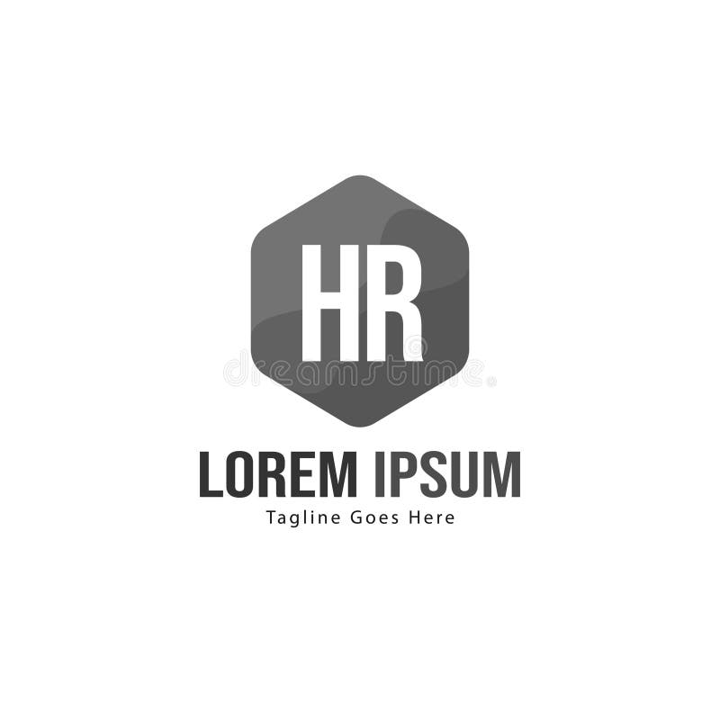 Initial HR Logo Template with Modern Frame. Minimalist HR Letter Logo ...