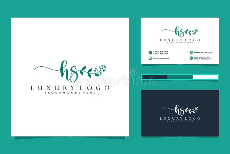 Initial HS Feminine Logo Collections and Business Card Templat Premium ...