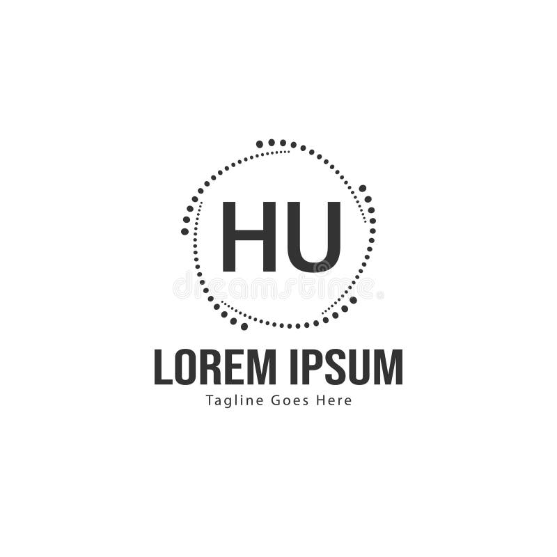 Initial HU Logo Template with Modern Frame. Minimalist HU Letter Logo ...