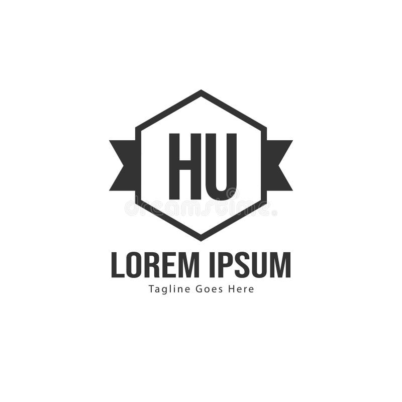 Initial HU Logo Template with Modern Frame. Minimalist HU Letter Logo ...