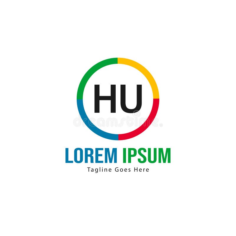 Initial HU Logo Template with Modern Frame. Minimalist HU Letter Logo ...