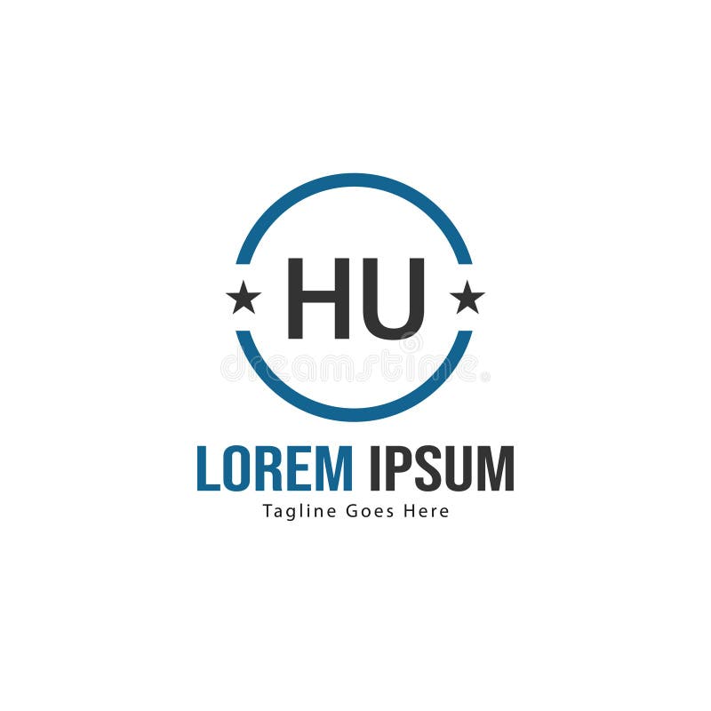 Initial HU Logo Template with Modern Frame. Minimalist HU Letter Logo ...