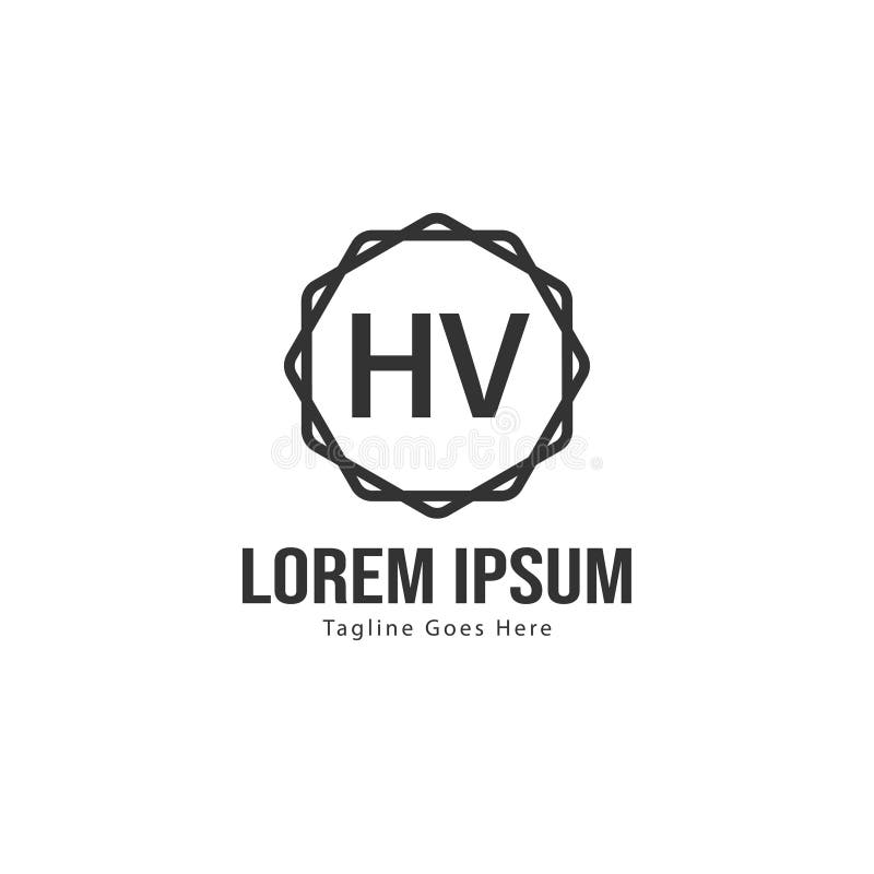 Initial HV Logo Template with Modern Frame. Minimalist HV Letter Logo ...