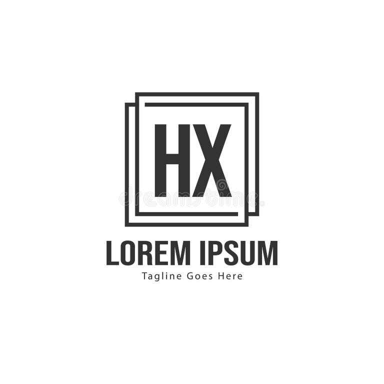 Initial HX Logo Template with Modern Frame. Minimalist HX Letter Logo ...