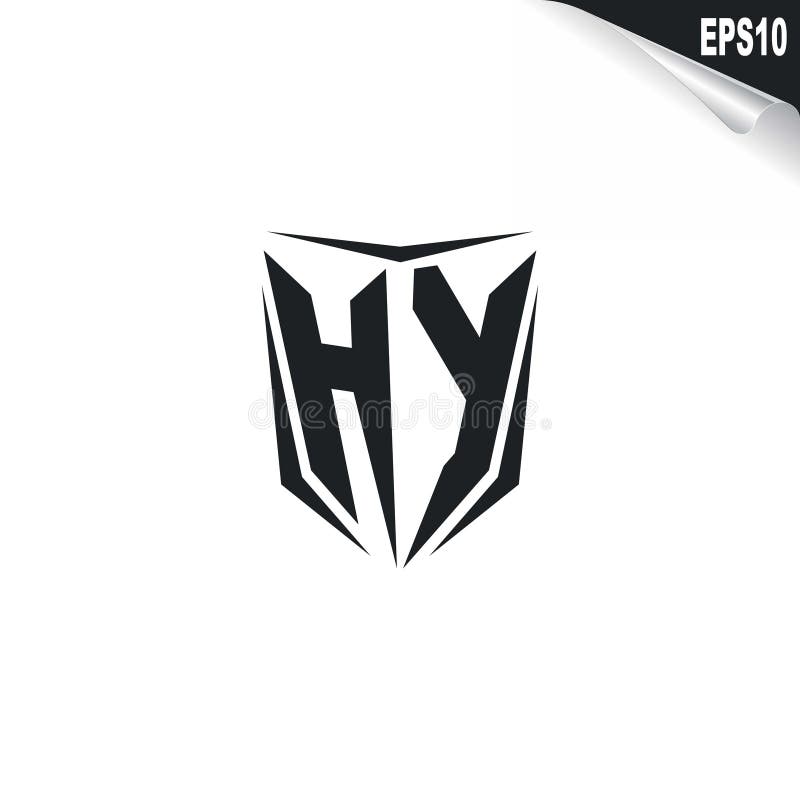 Initial HY Logo Design with Shield Style, Logo Business Branding Stock ...