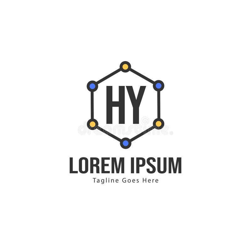 Initial HY Logo Template with Modern Frame. Minimalist HY Letter Logo ...