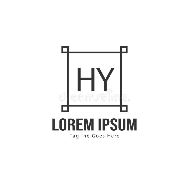 Initial HY Logo Template with Modern Frame. Minimalist HY Letter Logo ...
