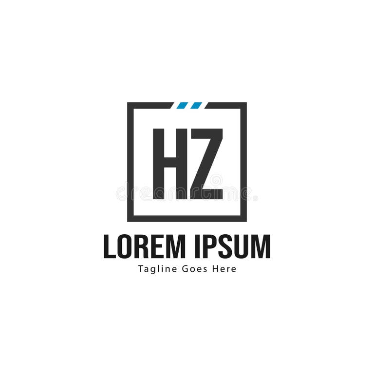 Initial HZ Logo Template with Modern Frame. Minimalist HZ Letter Logo ...