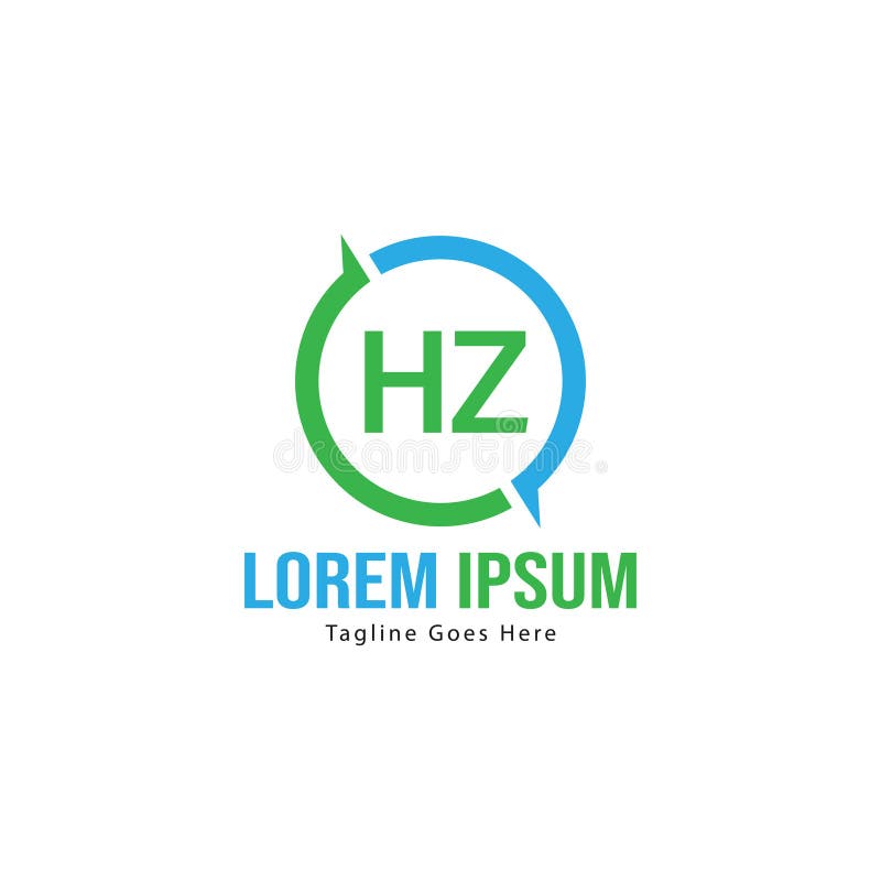 Initial HZ Logo Template with Modern Frame. Minimalist HZ Letter Logo ...