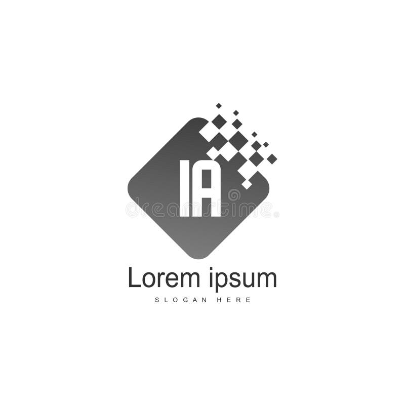 Initial IA Logo Template with Modern Frame. Minimalist IA Letter Logo ...