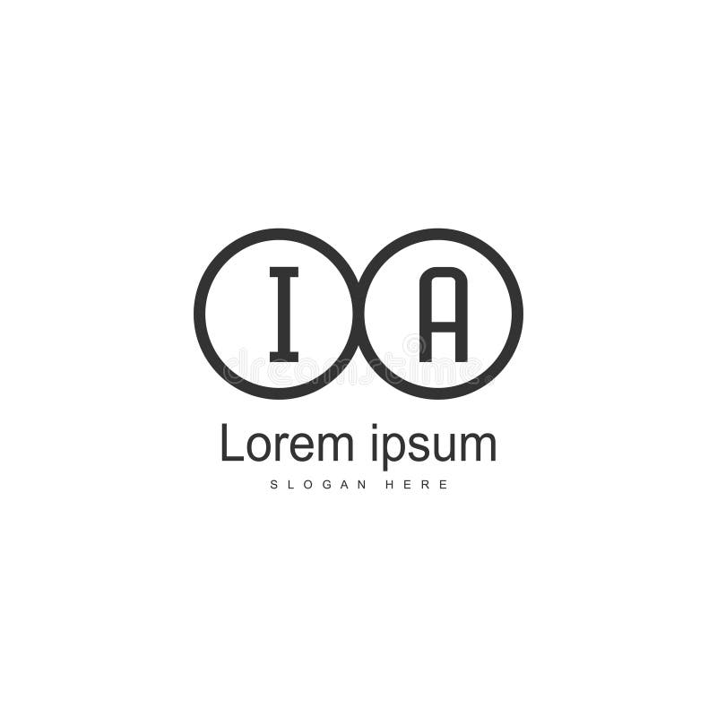 Initial IA Logo Template with Modern Frame. Minimalist IA Letter Logo ...