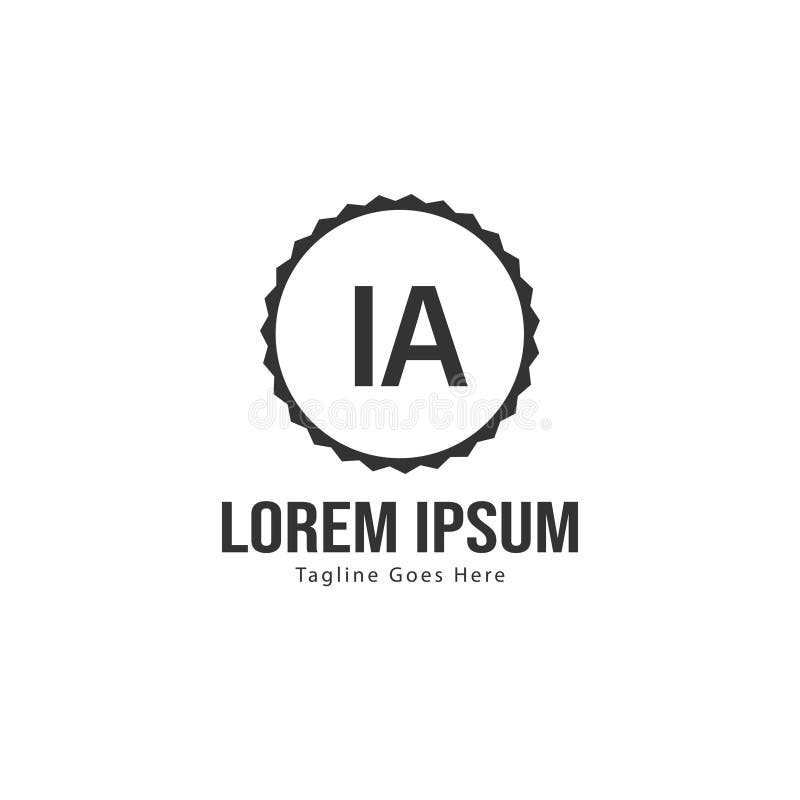Initial IA Logo Template with Modern Frame. Minimalist IA Letter Logo ...