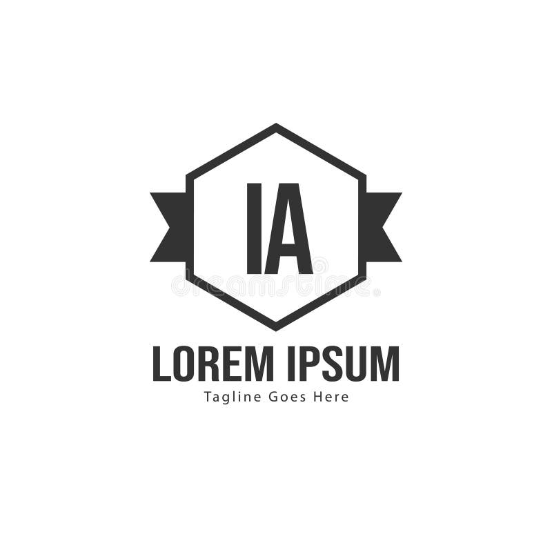 Initial IA Logo Template with Modern Frame. Minimalist IA Letter Logo ...