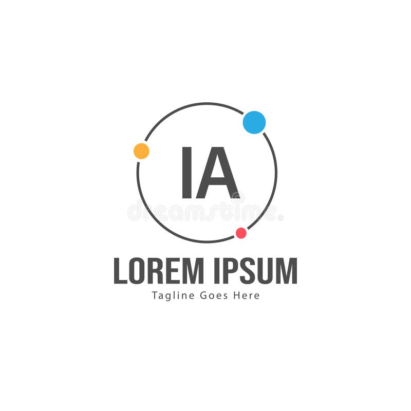 Initial IA Logo Template with Modern Frame. Minimalist IA Letter Logo ...