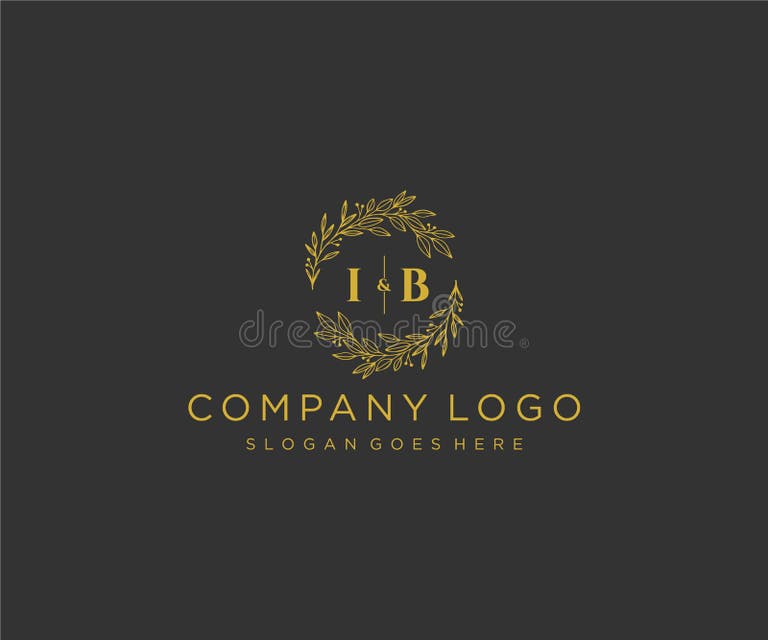 Initial IB Letters Floral Frames. Monogram Wedding, Wedding Invitation ...