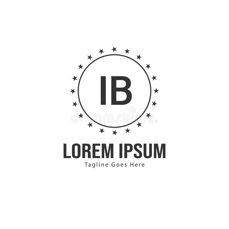 Initial IB Logo Template with Modern Frame. Minimalist IB Letter Logo ...