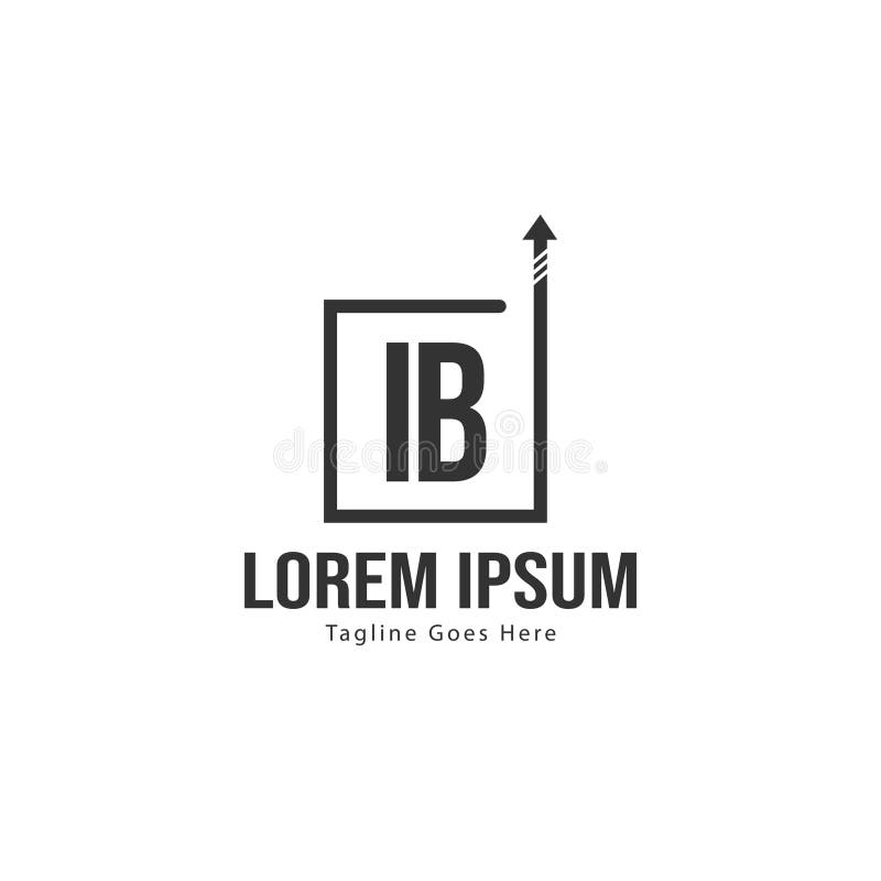 Initial IB Logo Template with Modern Frame. Minimalist IB Letter Logo ...
