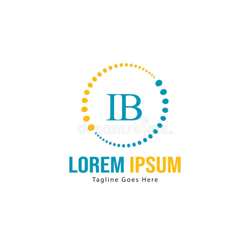 Initial IB Logo Template with Modern Frame. Minimalist IB Letter Logo ...