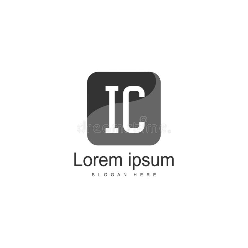 Initial IC Logo Template with Modern Frame. Minimalist IC Letter Logo ...