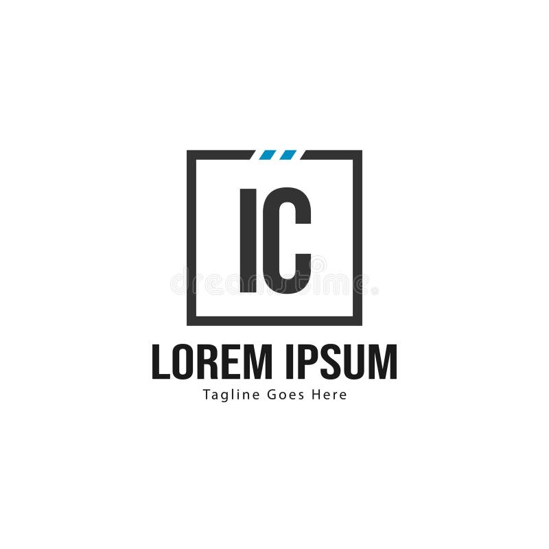 Initial IC Logo Template with Modern Frame. Minimalist IC Letter Logo ...