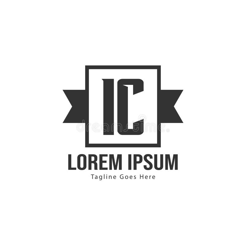 Initial IC Logo Template with Modern Frame. Minimalist IC Letter Logo ...