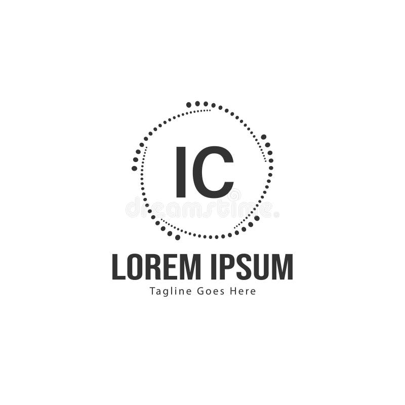 Initial IC Logo Template with Modern Frame. Minimalist IC Letter Logo ...