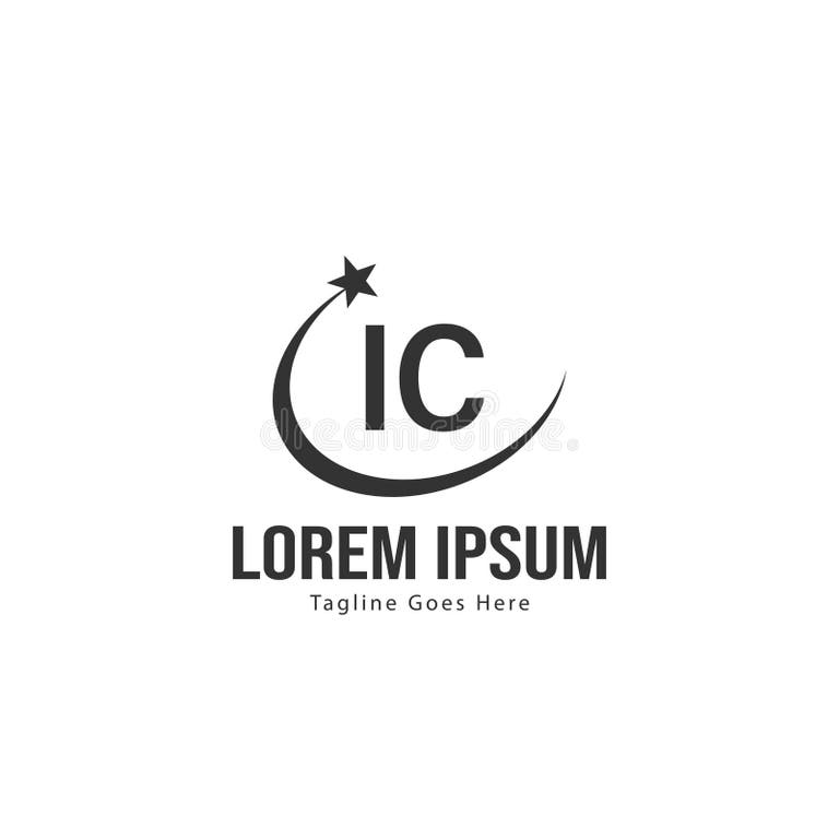 Initial IC Logo Template with Modern Frame. Minimalist IC Letter Logo ...