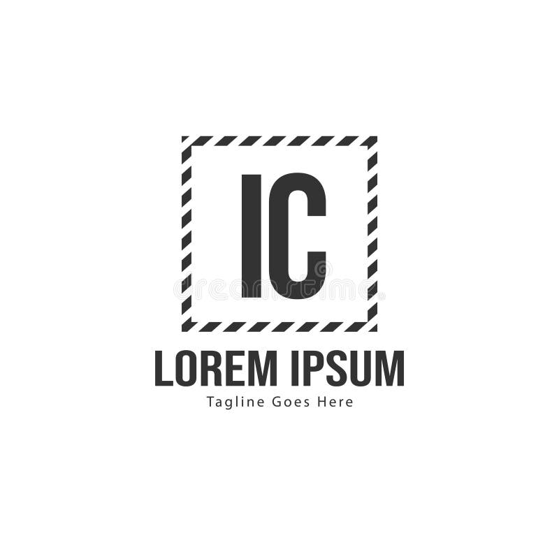 Initial IC Logo Template with Modern Frame. Minimalist IC Letter Logo ...
