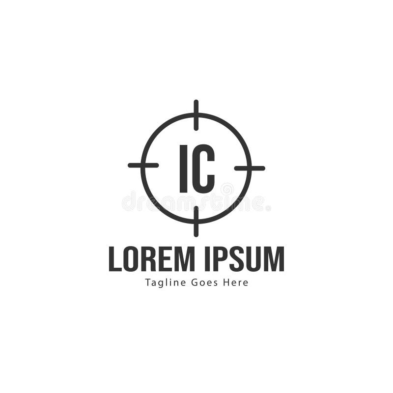 Initial IC Logo Template with Modern Frame. Minimalist IC Letter Logo ...
