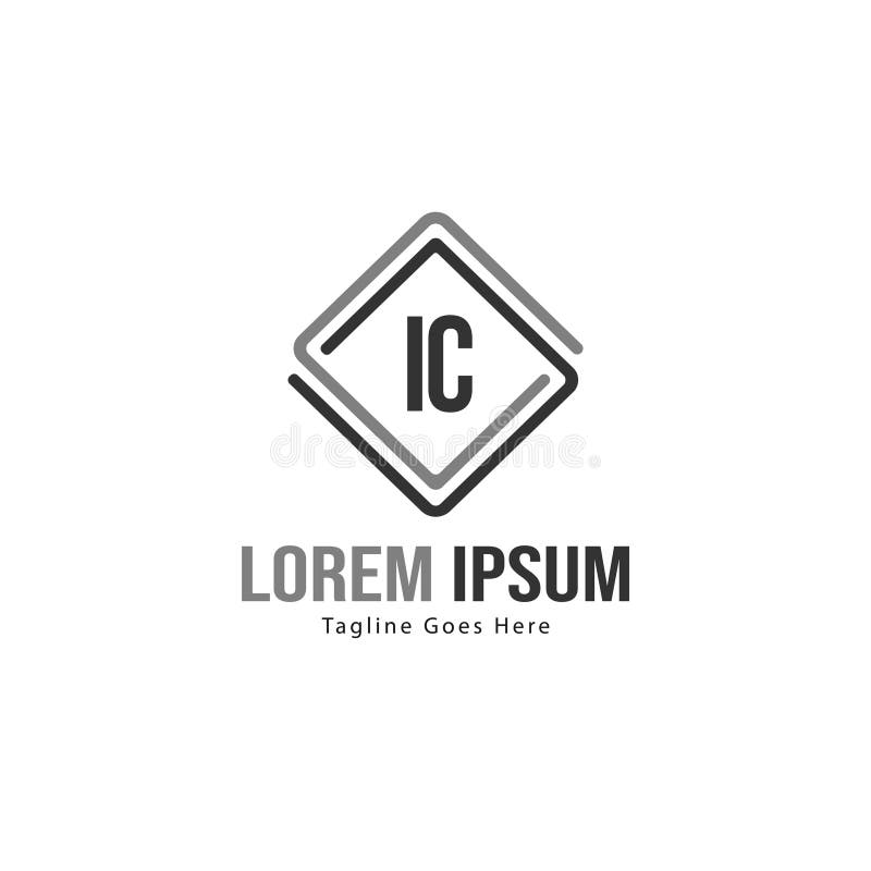 Initial IC Logo Template with Modern Frame. Minimalist IC Letter Logo ...
