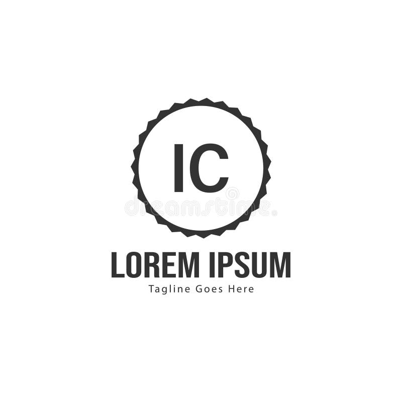 Initial IC Logo Template with Modern Frame. Minimalist IC Letter Logo ...