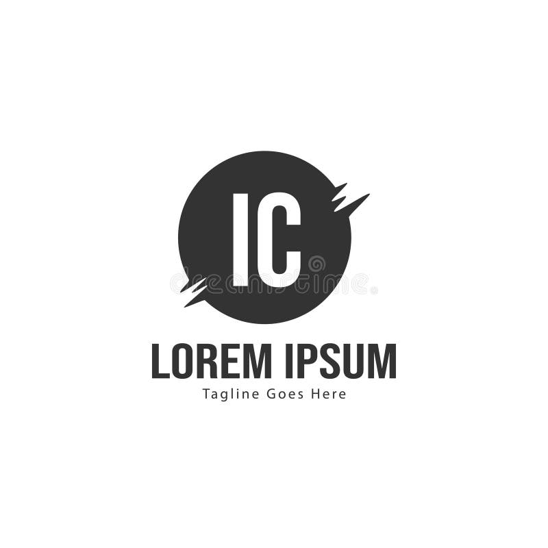Initial IC Logo Template with Modern Frame. Minimalist IC Letter Logo ...