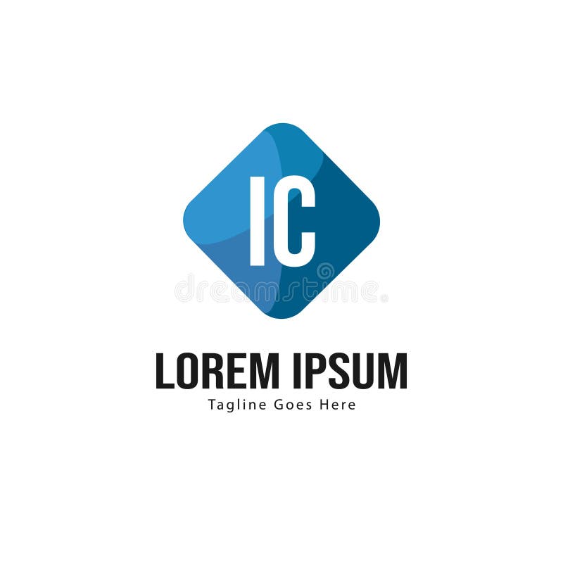 Initial IC Logo Template with Modern Frame. Minimalist IC Letter Logo ...