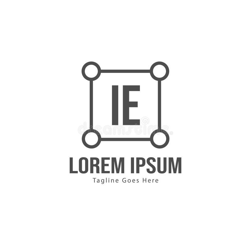 Initial IE Logo Template with Modern Frame. Minimalist IE Letter Logo ...