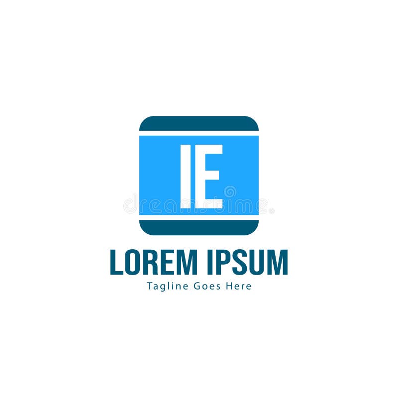 Initial IE Logo Template with Modern Frame. Minimalist IE Letter Logo ...