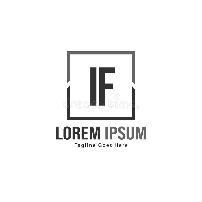 Initial IF Logo Template with Modern Frame. Minimalist IF Letter Logo ...