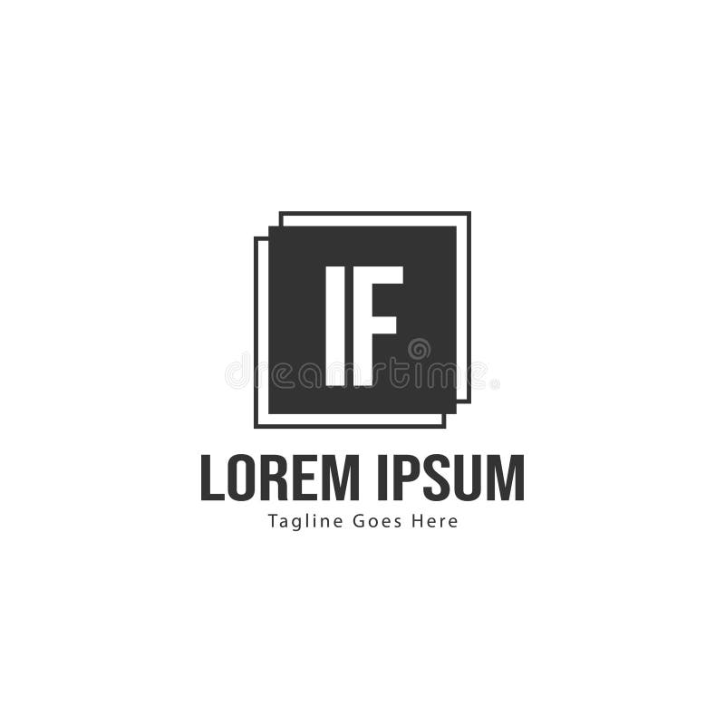 Initial IF Logo Template with Modern Frame. Minimalist IF Letter Logo ...