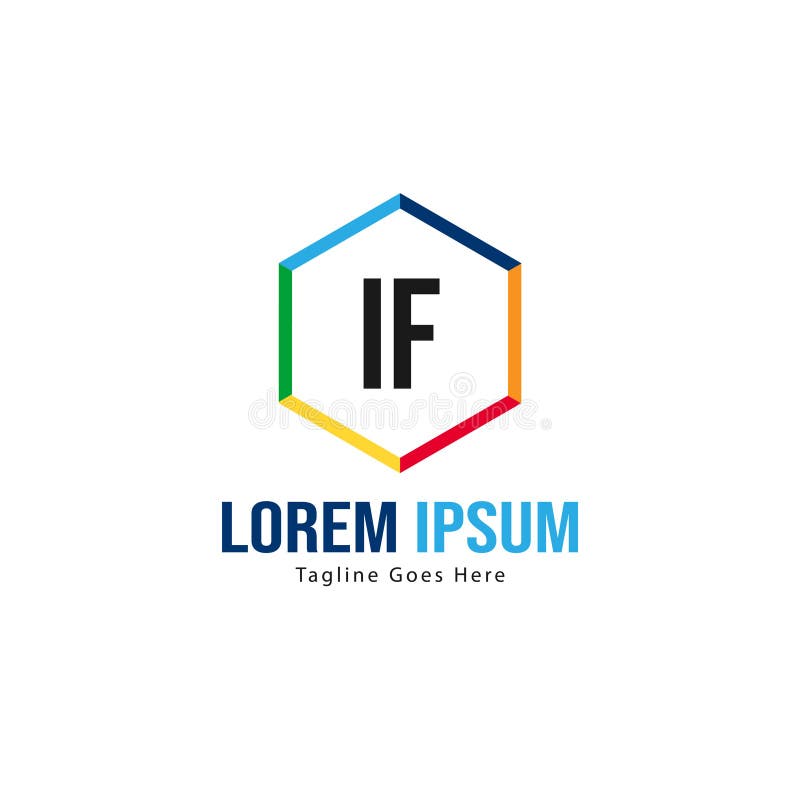 Initial IF Logo Template with Modern Frame. Minimalist IF Letter Logo ...